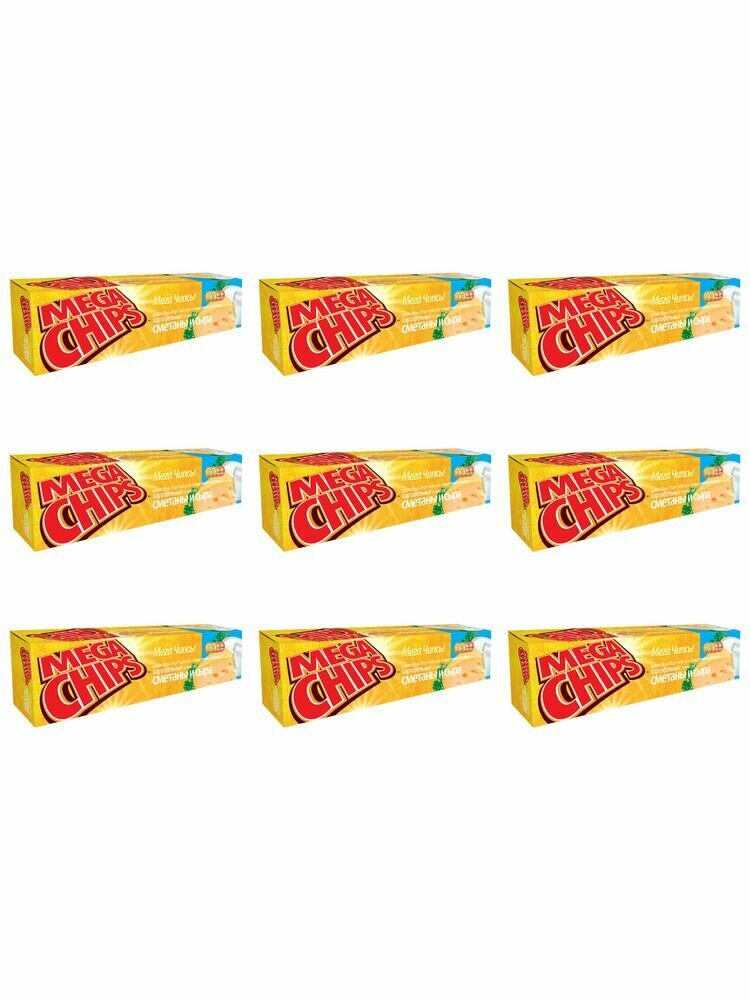 Mega Chips Чипсы-пластины картофельные с норвежским сыром, 100 г, 9 шт