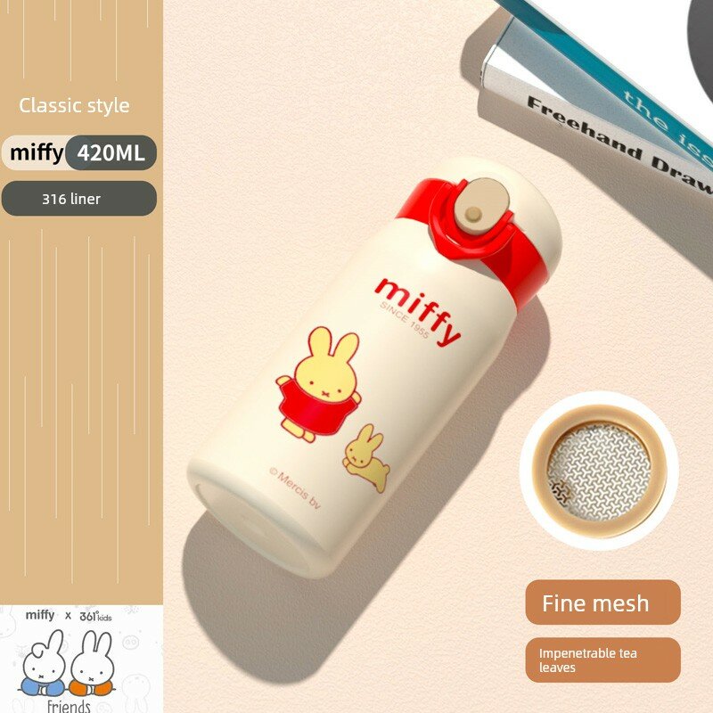 Miffy Классический 420 мл Термос с Нержавеющей Сталью 316L для Девочек - Портативная Водная Бутылка