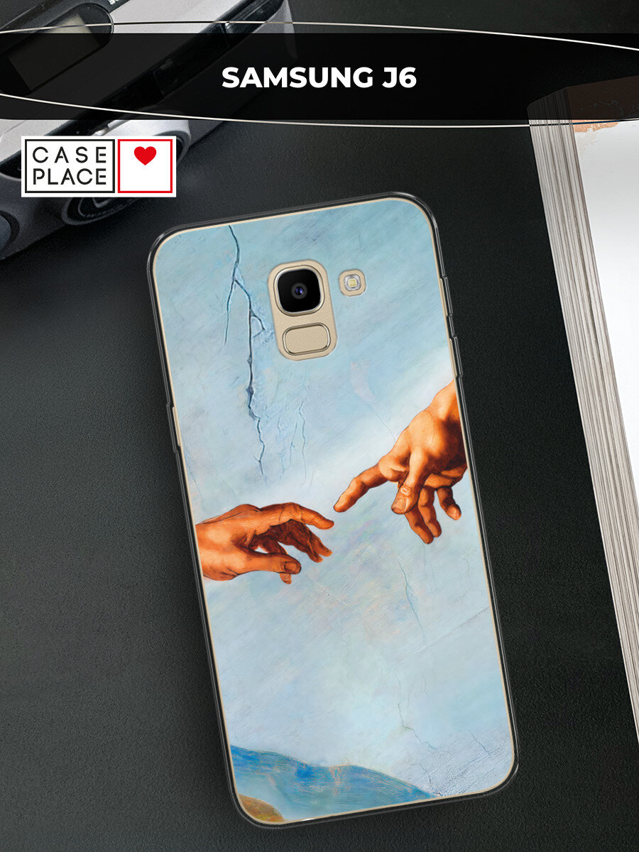 Чехол на Samsung Galaxy J6 2018 / Самсунг Галакси Джей 6 2018 с принтом Сотворение Адама
