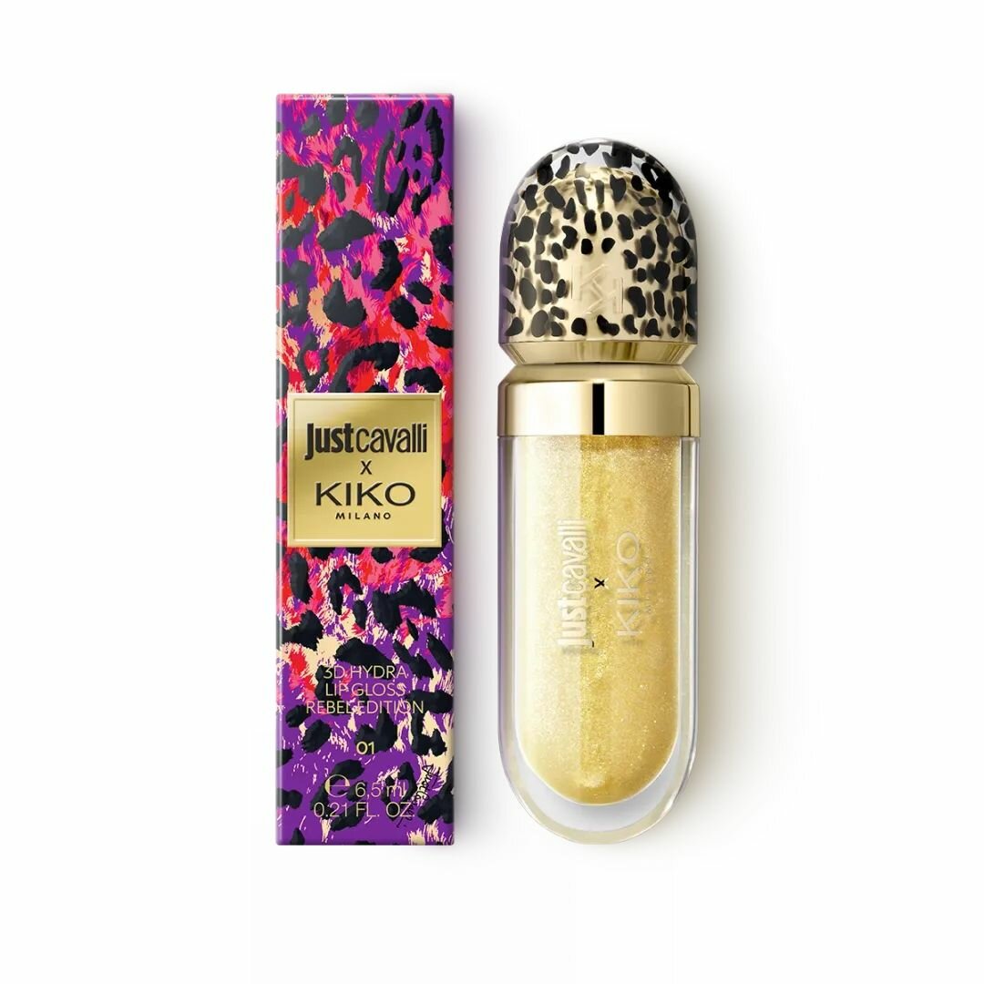 Just Cavalli x Kiko Milano 3D-блеск для губ 3d hydra lip gloss rebel edition - 01 Citrus Flame