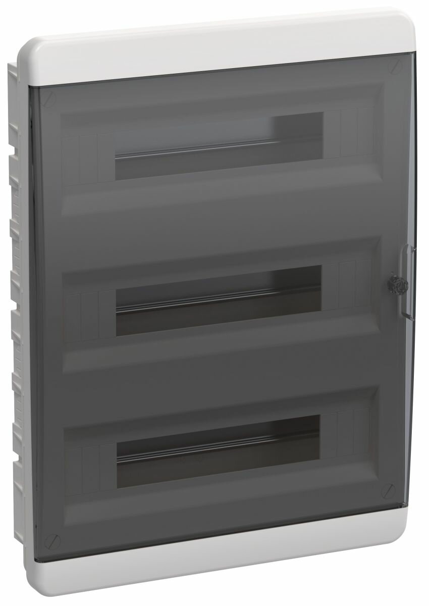 TEKFOR Корпус пластиковый встраиваемый ЩРВ-П-54 IP41 черная прозрачная дверь IEK
