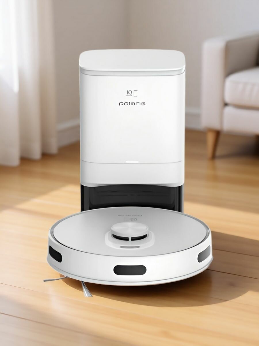 Робот-пылесос Polaris PVCRDC G2 5002 WI-FI IQ Home белый уборка - влажная, комбинированная, сухая, Wi-Fi, станция самоочистки, пылесборник - 0.35 л