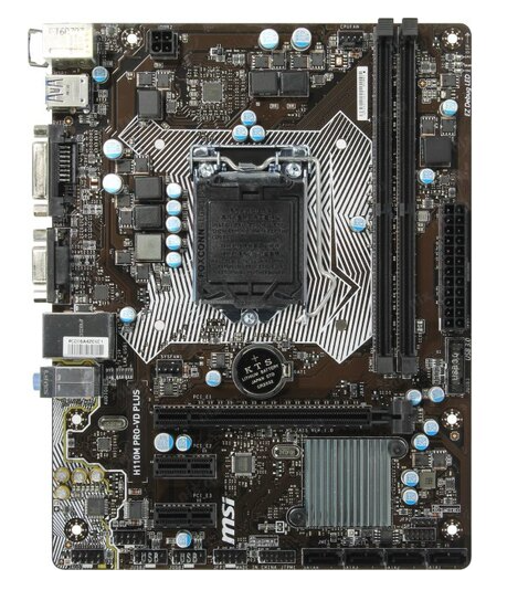 Материнская плата MSI H110M PRO-VD PLUS , двухканальная память, 2xUSB 3.2