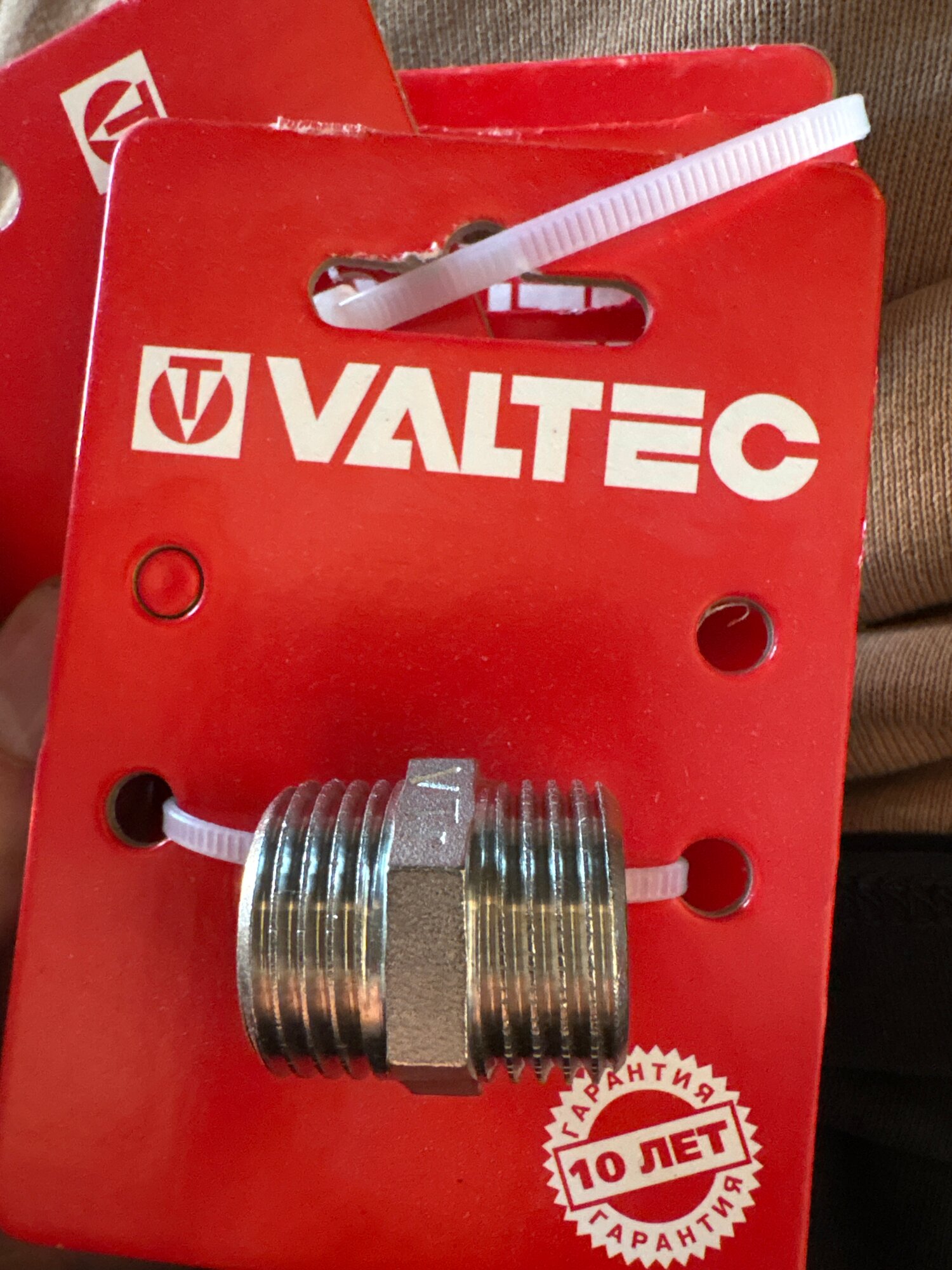 Valtec италия original Ниппель1/2" упак 1шт, наружная резьба пол дюйма, латунь никелированная VTr.582. N.0004