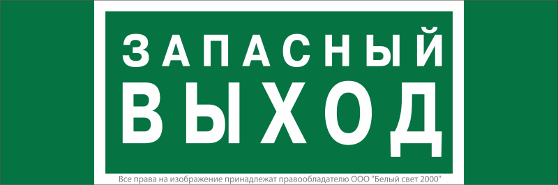 Знак безопасности NPU-3413. E43 "Запасный выход" Белый свет a24892