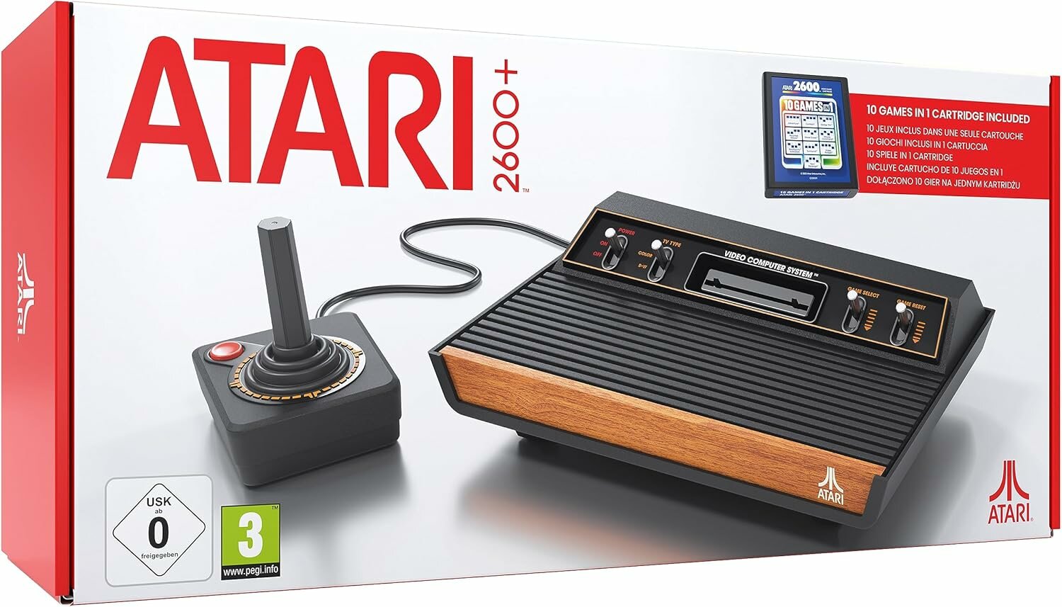 Игровая консоль Atari "2600", с картриджем, 10 встроенных игрИгровая консоль Atari "2600", с картриджем, 10 встроенных игр