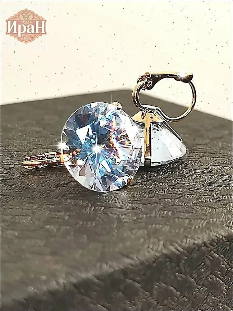Серьги, фианит — фото 1