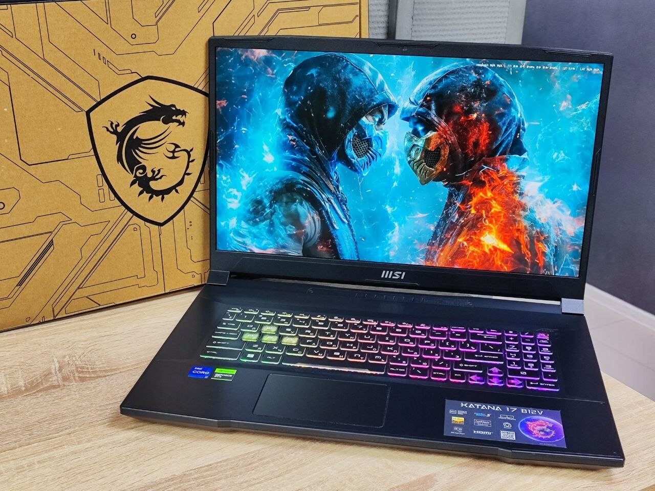 Ноутбук MSI Katana 17 B12VFK-271XRU\17.3" IPS 144Гц\i7-12650H\RTX 4060 8GВ\16GВ DDR5\SSD M.2: 512GВ\Windows 10 + Office