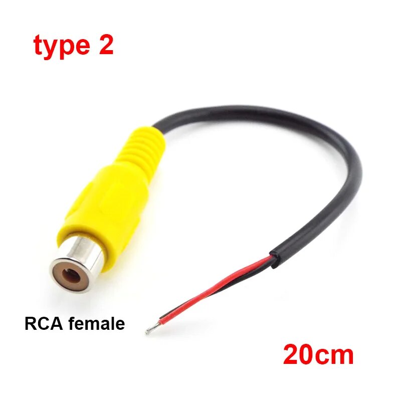 RCA Female удлинитель, 20см, Type 2, черный