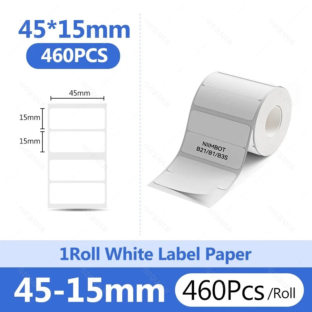 Niimbot B1 термобумага для этикеток белая водостойкая 45x15mm-460pcs