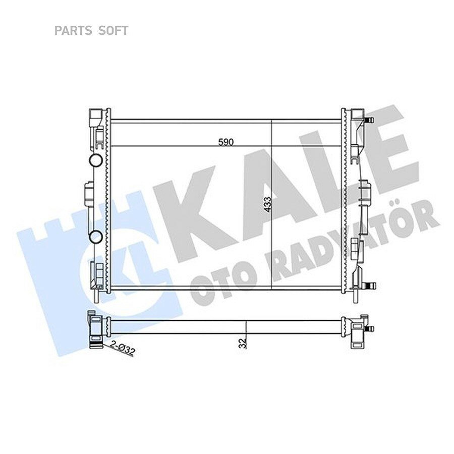 KALE 351005 Радиатор охлаждения для а/м Renault Megane/Scenic II (02-) M/A