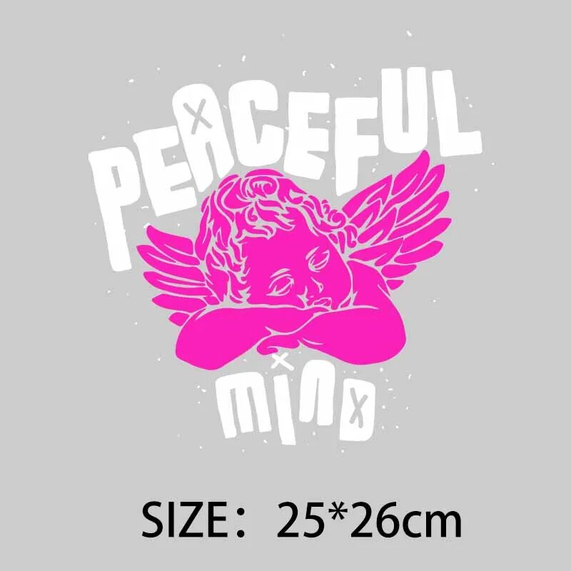 Нашивка "Peaceful Mind" с крыльями, цвет FA899-(16)