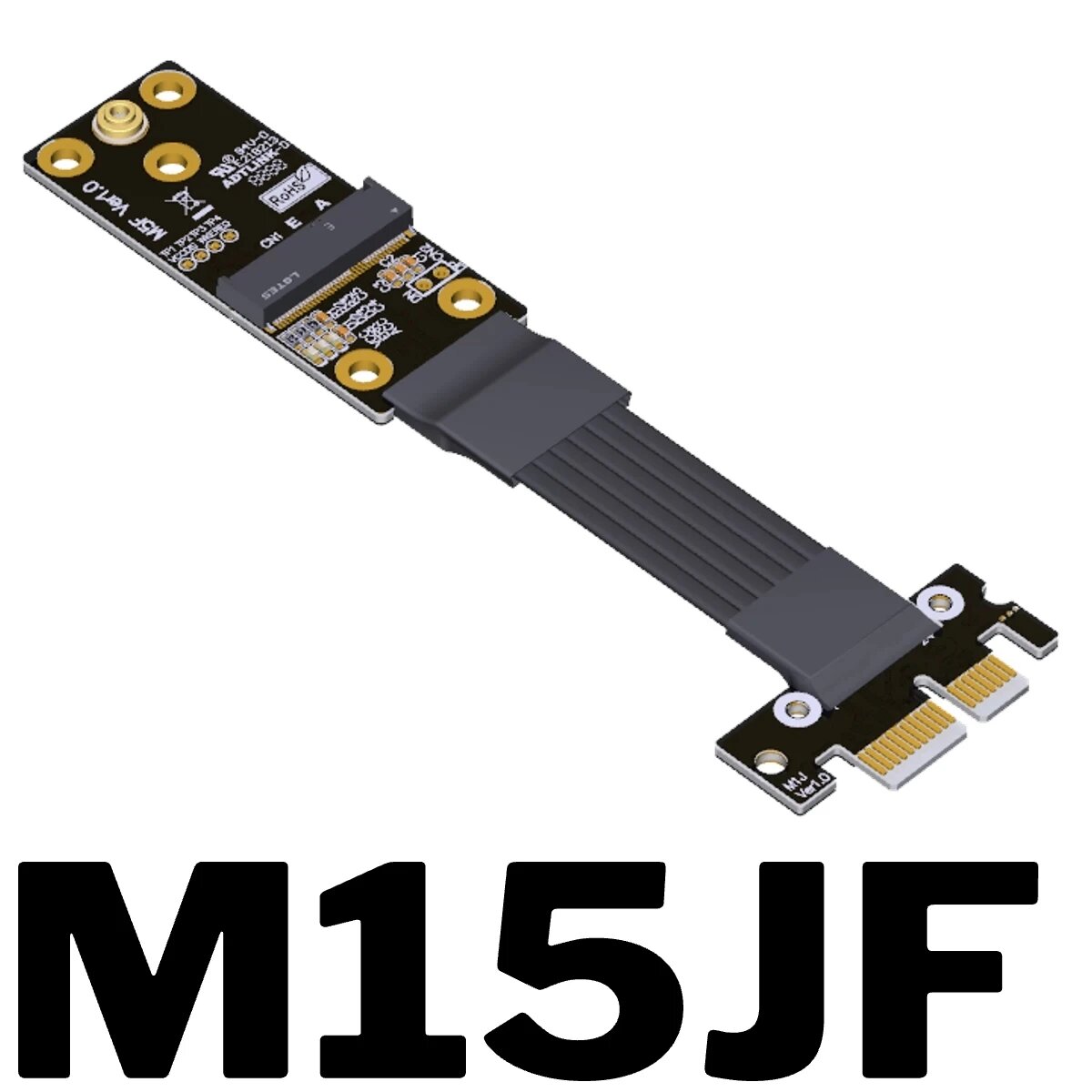ADT-Link Райзер PCIe 4.0 x1 для M.2 NVMe/WiFi/Mini-PCIe 15CM, M15JF