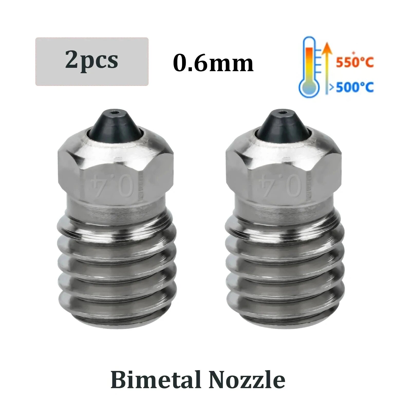 Набор сопел 0.6мм, 2шт, Bimetal