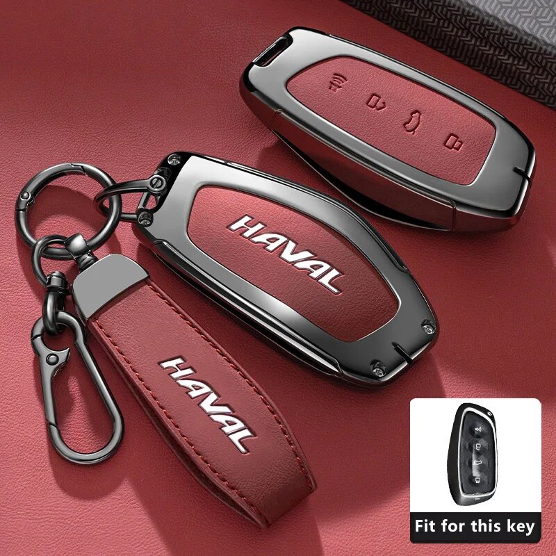 Чехол Для Автомобильного Ключа Из Цинкового Сплава Для HAVAL Menglong Hover H9 2025 Style 1-Red-1PC