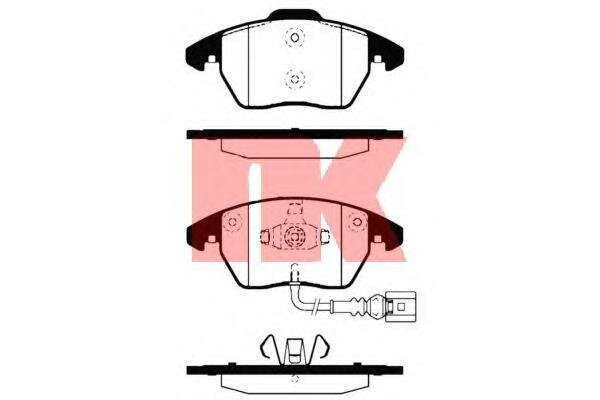 Колодки тормозные передние NK 224770 для AUDI A3 8PA /VW GOLF V