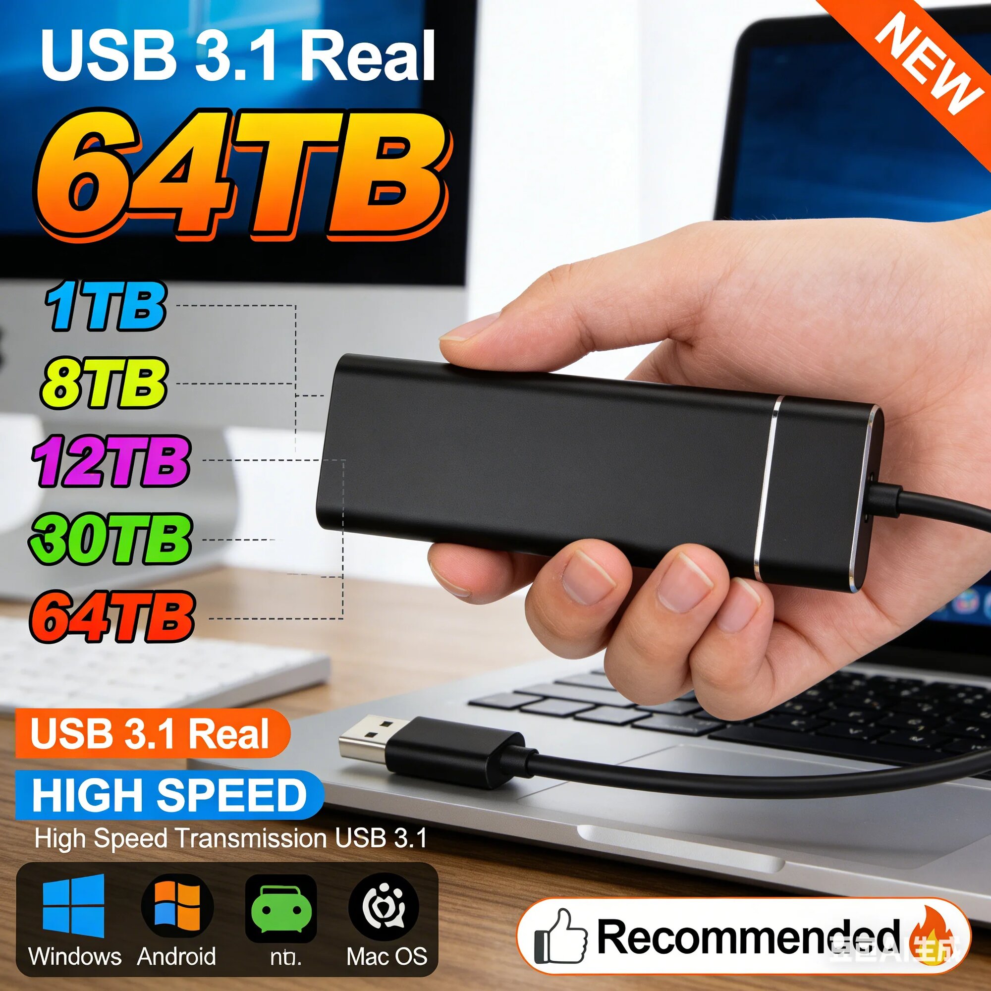 Портативный SSD Samsung T7 Shield 16TB Black — фото 1