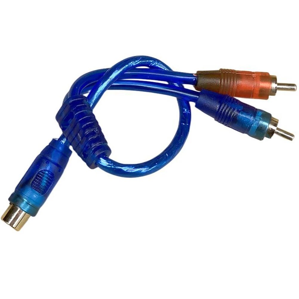 Автомобильный RCA Y-образный разветвитель, синий, 01