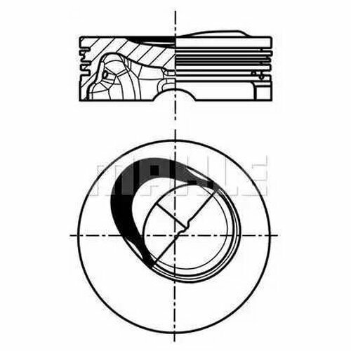 Поршень ДВС AUDI, VW 1.2TSI CBZA/CBZB 71 1.2x1.2x2 +0.25 09> Knecht/Mahle 028PI00130001