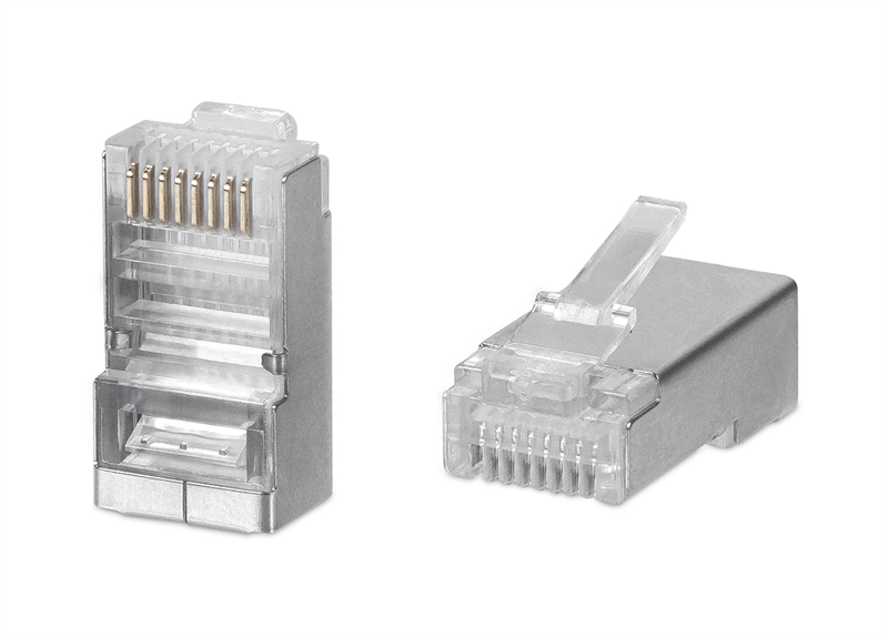 Коннектор Cabeus 8P8C-SH Коннектор RJ-45 под витую пару, категория 5e, экранированный, для проводников с толщ. по изол. до 1,05 мм