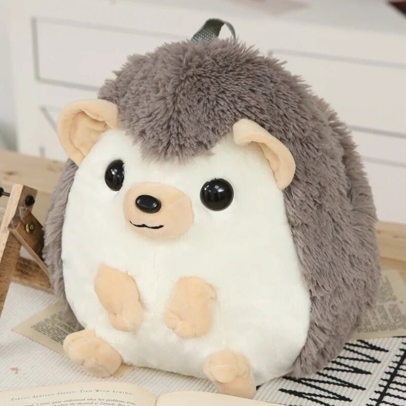 GDzaccly Плюшевый Рюкзак Ежик grey Backpack