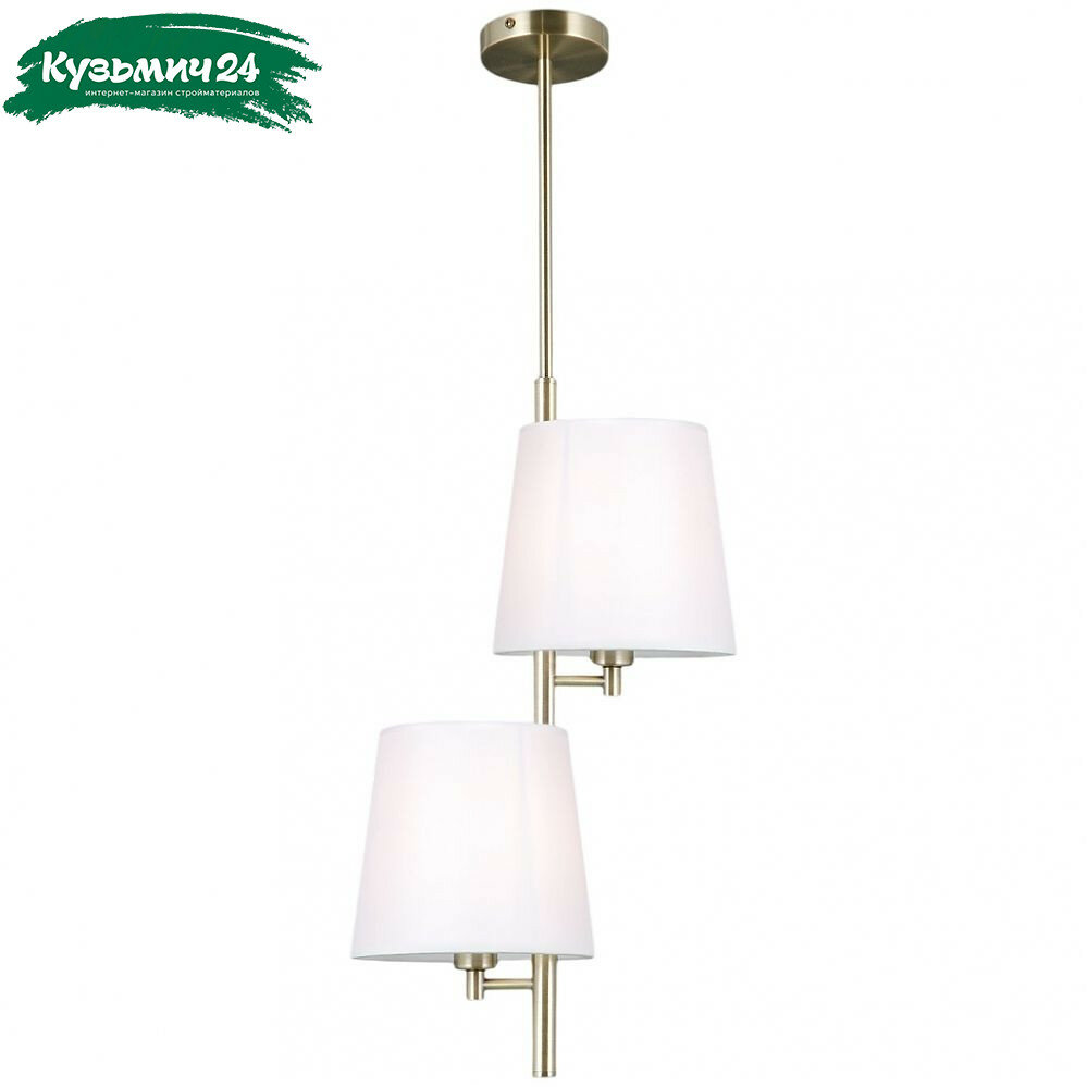 Люстра Illumico IL0803-2PSQ-26 AB DS, 2 лампы, E27, 80 Вт, текстиль, до 12 кв. м