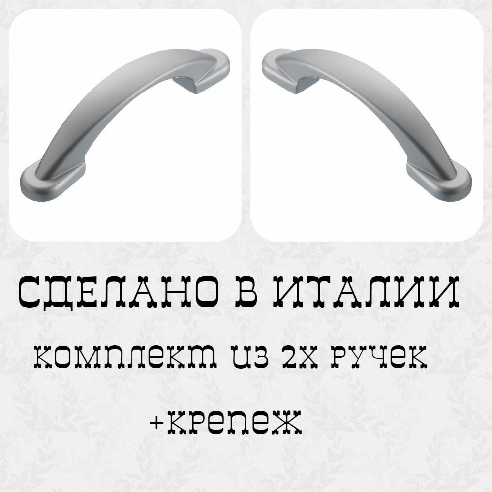 Ручка мебельная скоба GIUSTI LINEA DESIGN WMN132.064.0001 алюминий 2шт