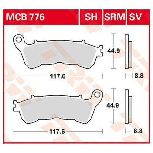 Комплект тормозных колодок TRW mcb776