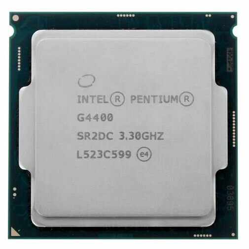 Процессор Intel Pentium G4400 (CM8066201927306) OEM - LGA 1151, 2 х 3.3 ГГц, L2 - 0.5 МБ, L3 - 3 МБ, 2хDDR3L, DDR4-2133 МГц, Intel HD Graphics 510, TDP 54 Вт