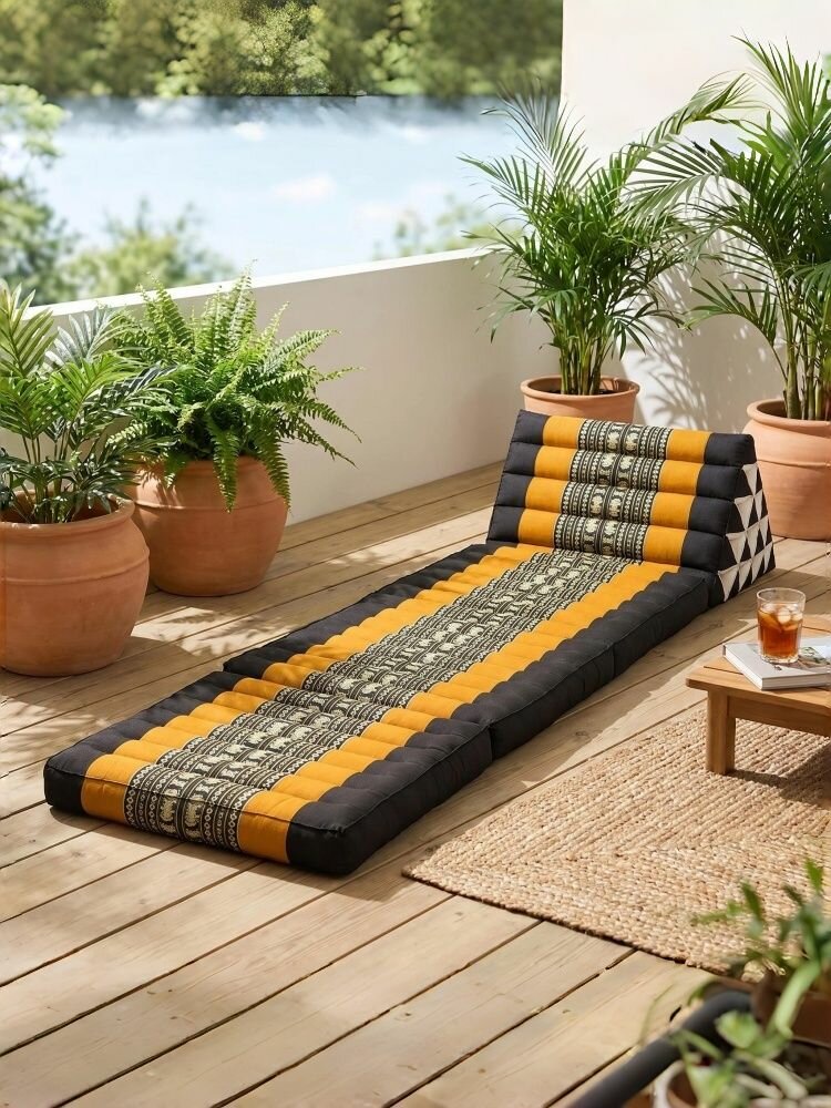 Подушка-кушетка Damedai "Thai Floor Cushion", ручная работа, желтая