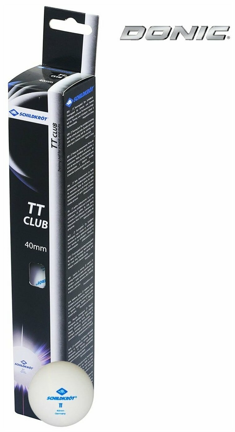 Мячики для настольного тенниса Donic 2T-CLUB 6 шт белый 618381