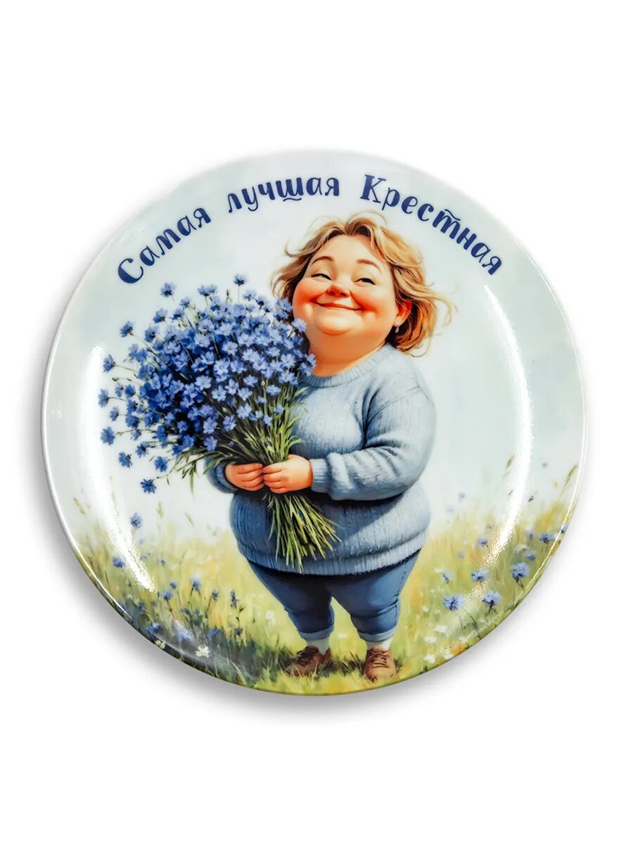 Тарелка 12 см. "Самая лучшая крестная"