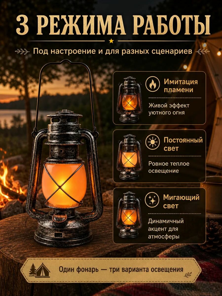 Фонарь кемпинговый ретро — фото 1