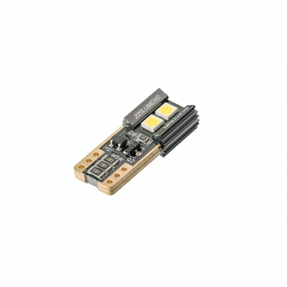 Светодиодные лампы W5W (T10) Optima Premium 220Lm, LG Chip, SPECIAL CAN, *W, 5000K, 12V, (W2.1X9.5D), Комплект 2 лампы