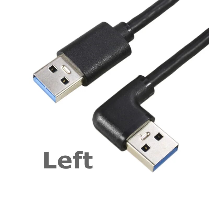 USB 3.0 кабель 1м черный 90° Left