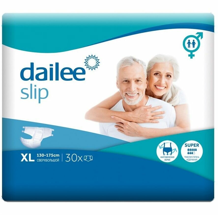 Памперсы для взрослых Dailee Super Slip размер XL (130-175 см) - 30шт