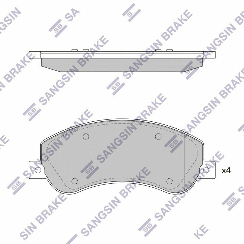Sangsin brake SP1675A Колодки тормозные передние без датчика для FORD TRANSIT (2006>)/ VW AMAROK (2010>)