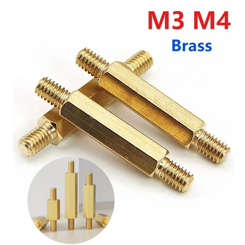 Латунные винты-стойки M3 M4 с шестигранной головкой M4x6x40mm (2pcs)