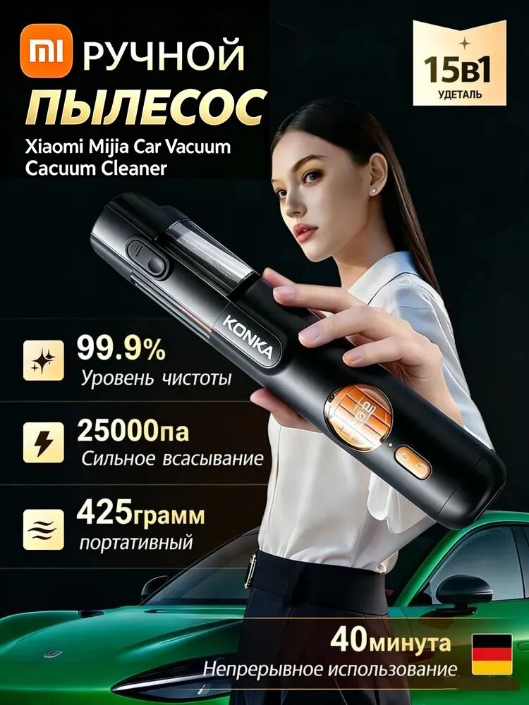 Ручной автомобильный пылесос беспроводной Mijia Car Cleaner