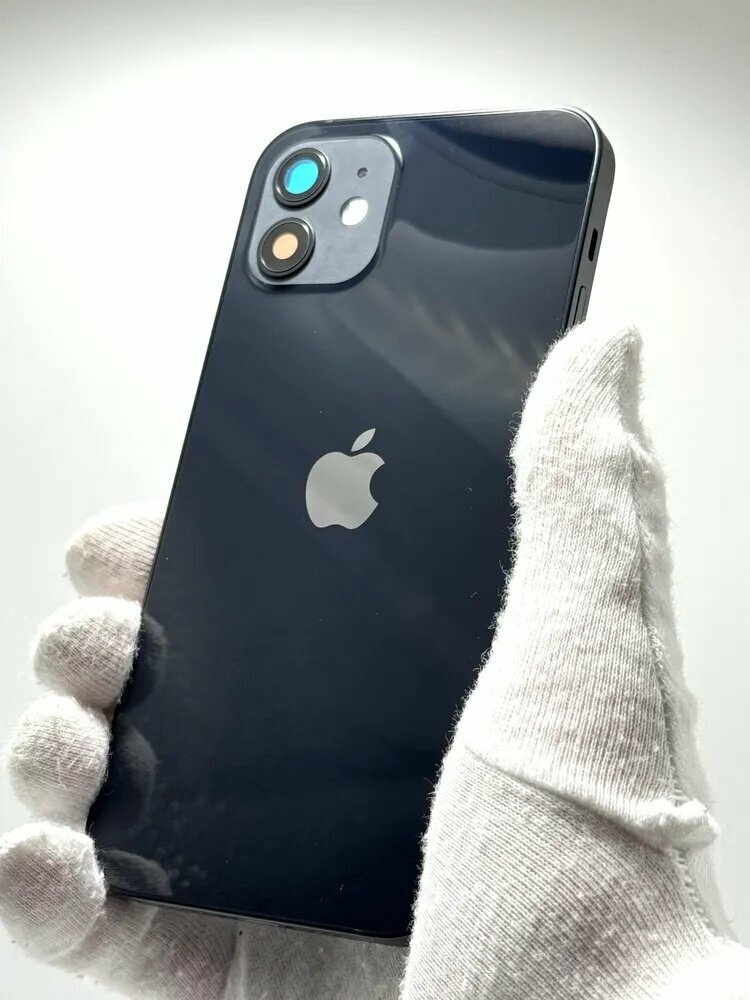 Корпус для Iphone 12 Черный Оригинaл в сборе / Крышка Айфон 12 Чёрный в сборе с рамкой