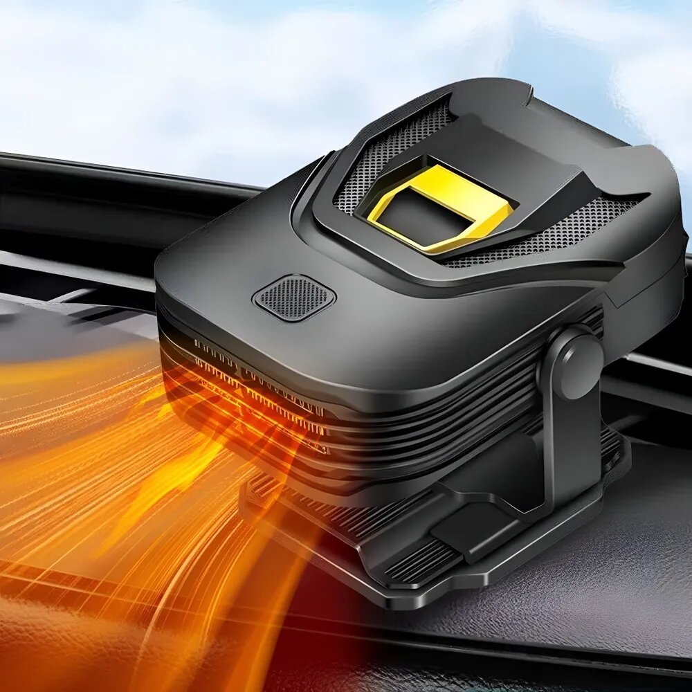 HIBIBUD Обогреватель для автомобиля 12V с функцией оттаивания стекол и вентиляции, 2-в-1, с поворотной основой 360 .