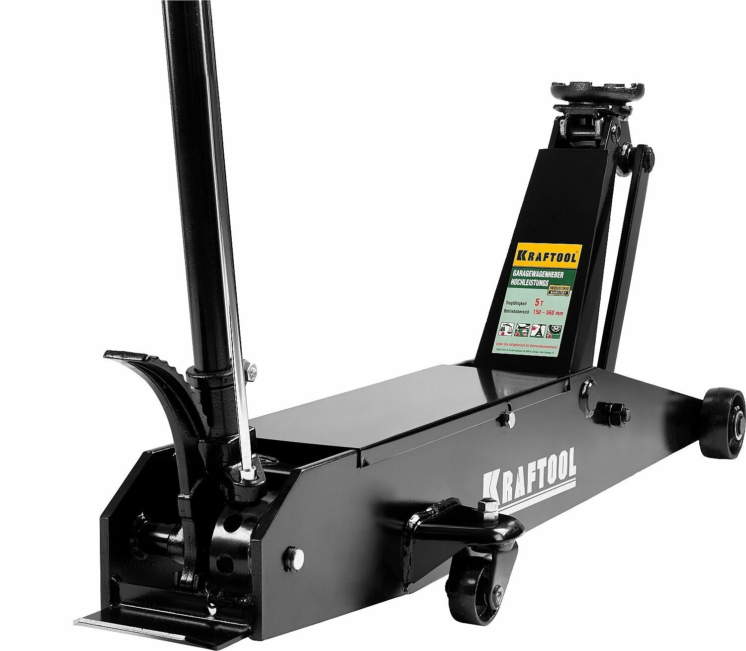 Домкрат подкатной для тяжелой техники, KRAFTOOL HIGH-LIFT 5т 150-560мм.