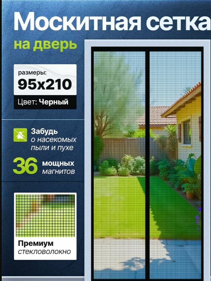 Москитная сетка на дверь на магнитах