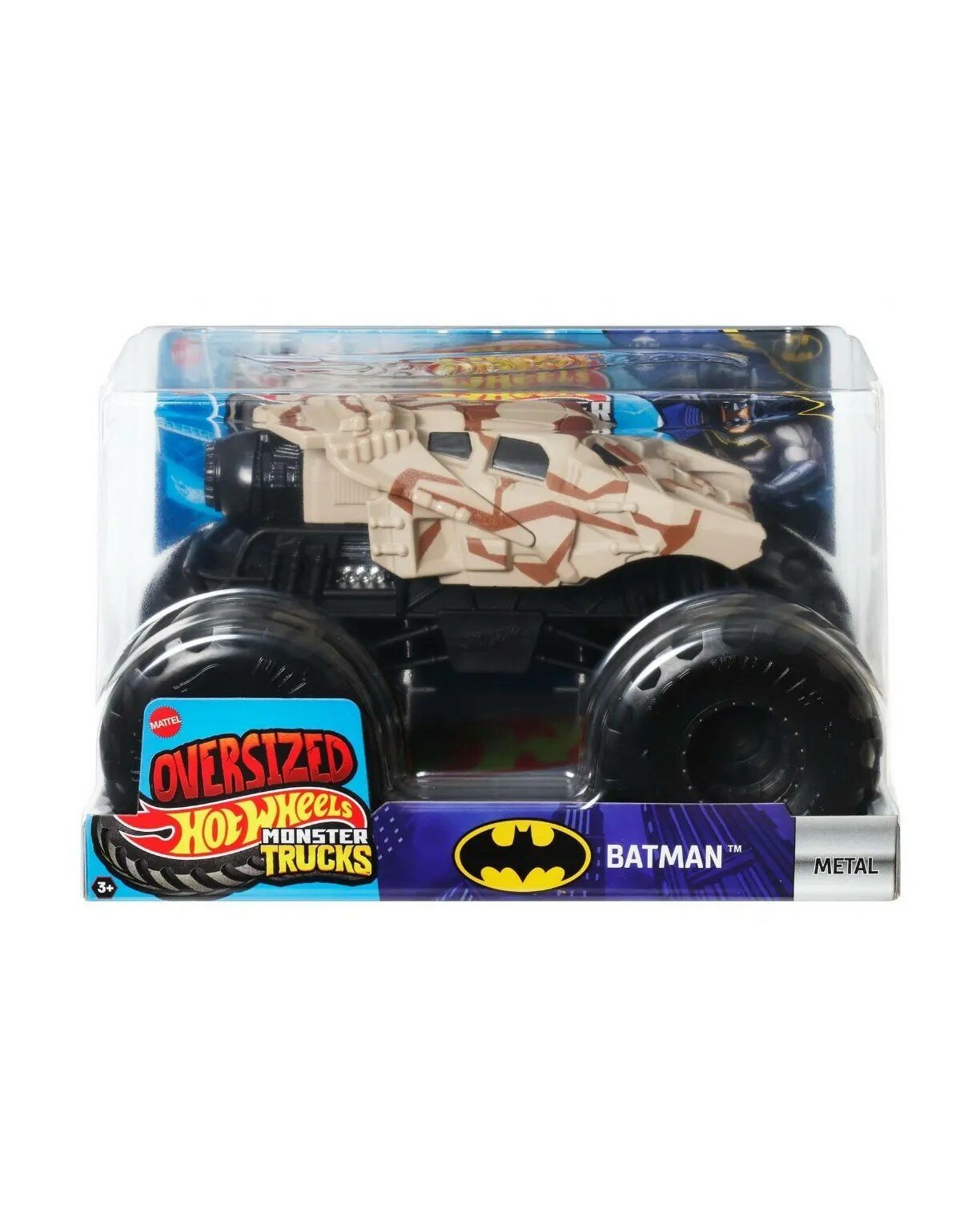 Машинка Mattel "Hot Wheels Monster Truck Batman", масштаб 1:24, литой металлический кузов, 3+