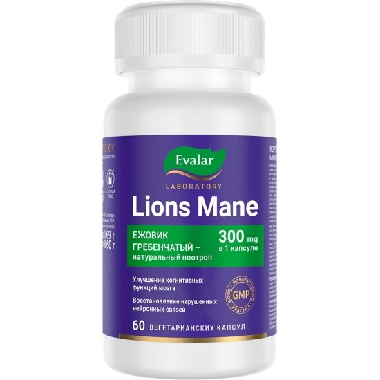 БАД Эвалар Ежовик гребенчатый Lions mane 60 капс.