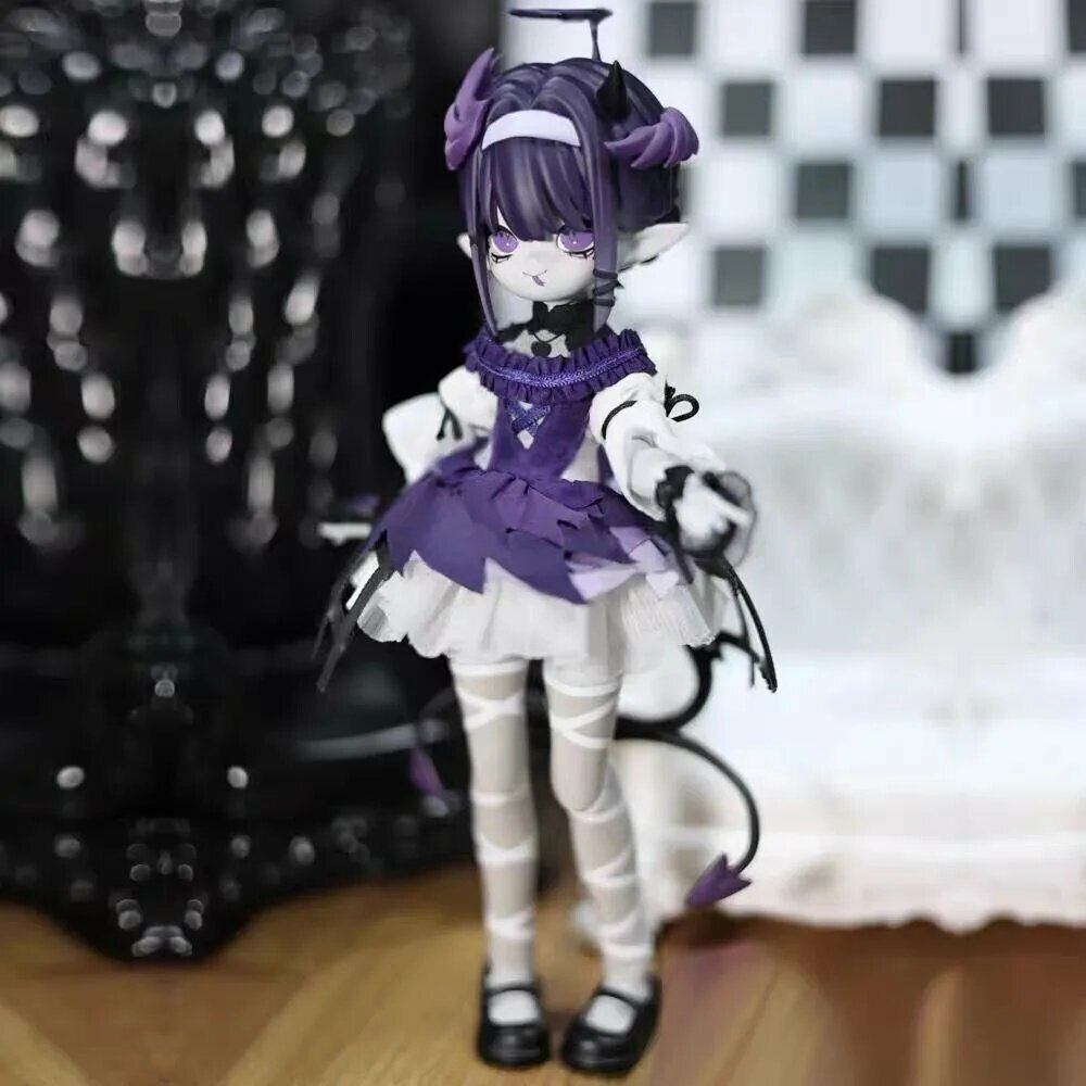 Doll 1/8 Кукла с шаровидными суставами BJD,(Devil Horns Series) ,21cm, полный набор прически, одежды и аксессуаров, коллекционная, подарок для девочек