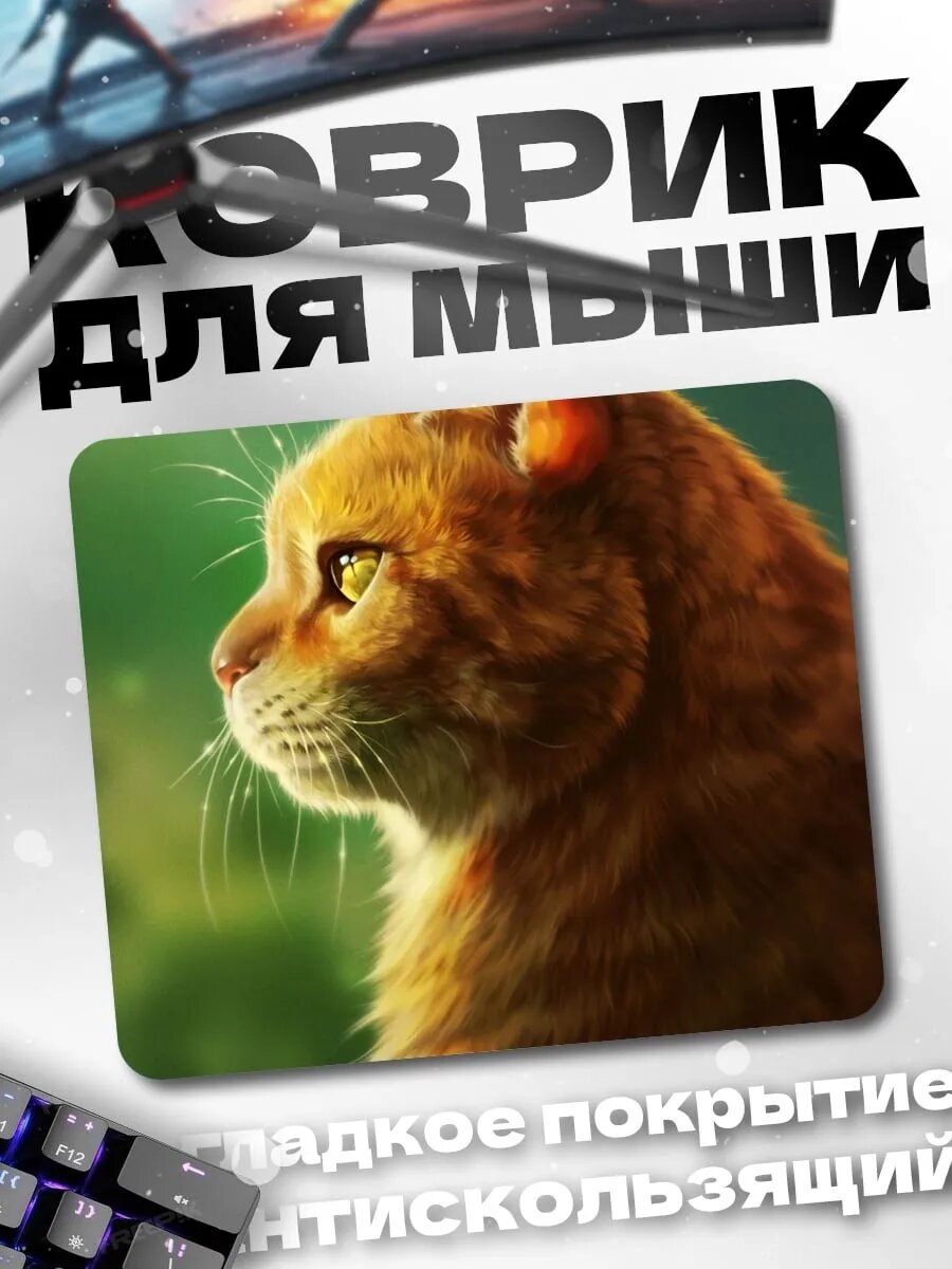 Коврик для мыши Рыжий кот профиль