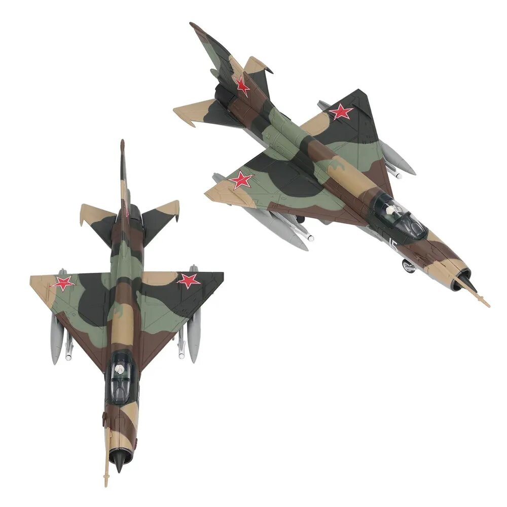 Самолет МиГ-21, масштаб 1:72, металлический сплав, зеленый, игрушечный, модель самолета — фото 1