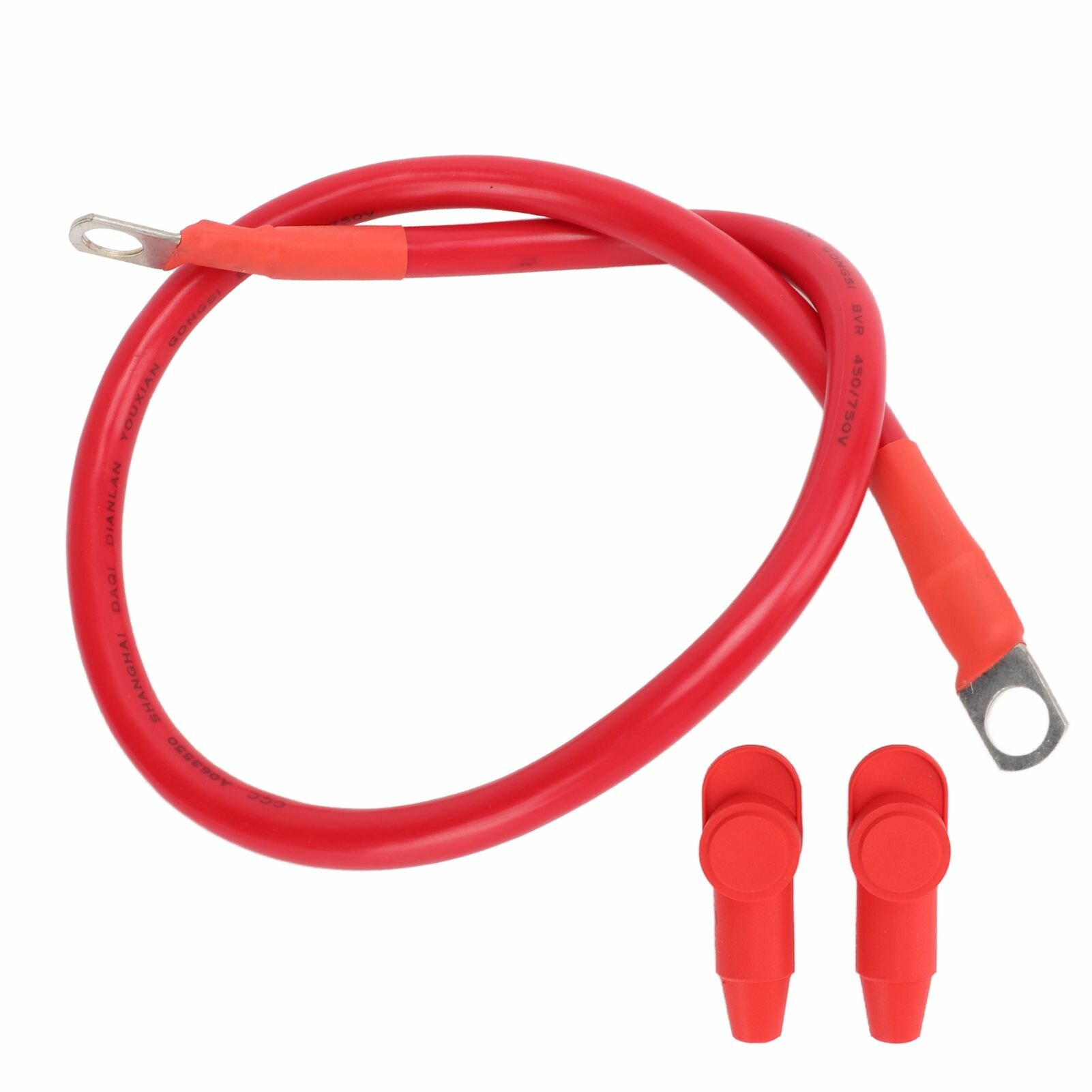 4AWG автомобильный провод, кабель заземления аккумулятора, провода стартера, антипламеняющиеся 60 см с 2 концами R, мягкая силиконовая оплетка