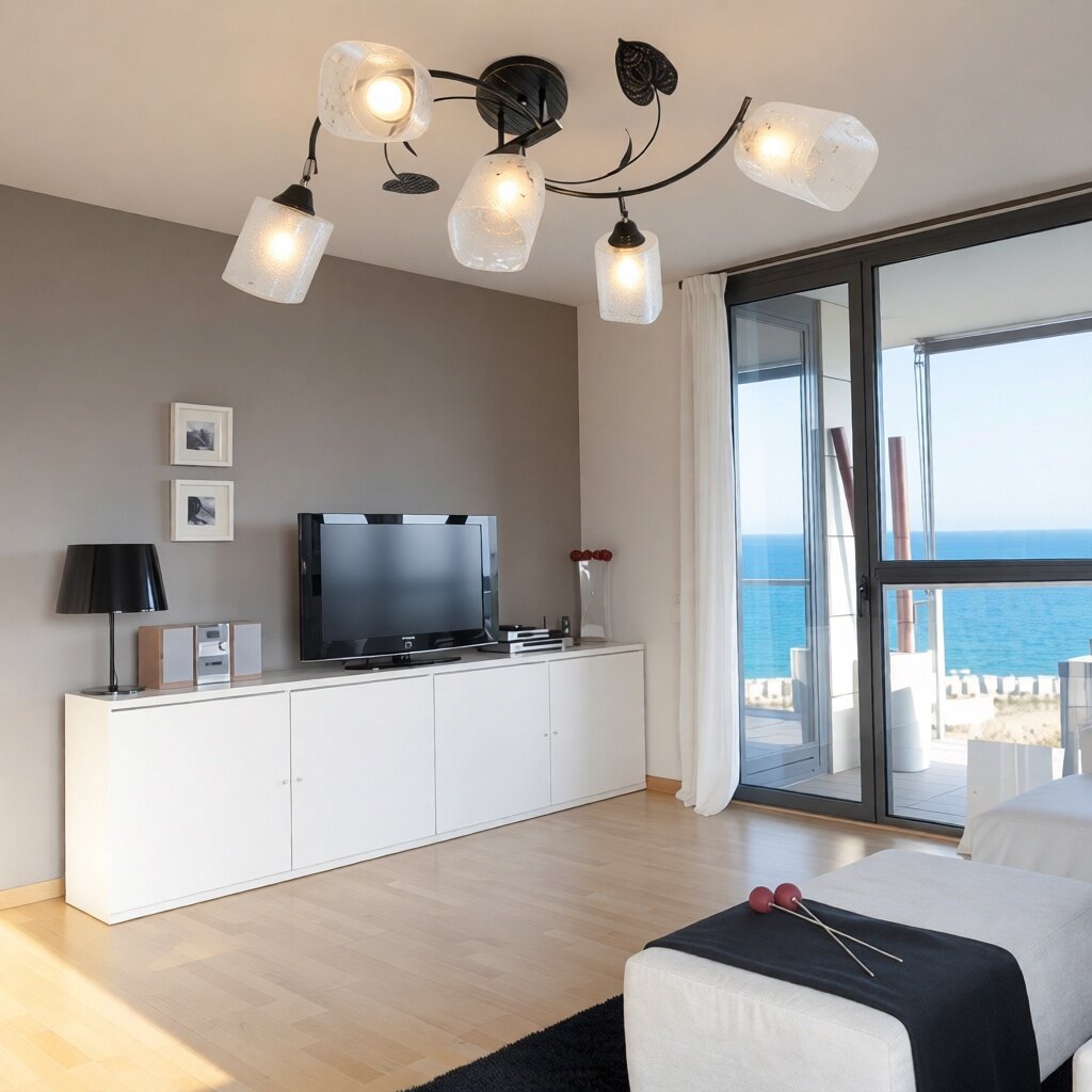 Люстра ЭлисСвет Modern 30717K/5, 300 Вт, E27, LED, диммирование, круглая